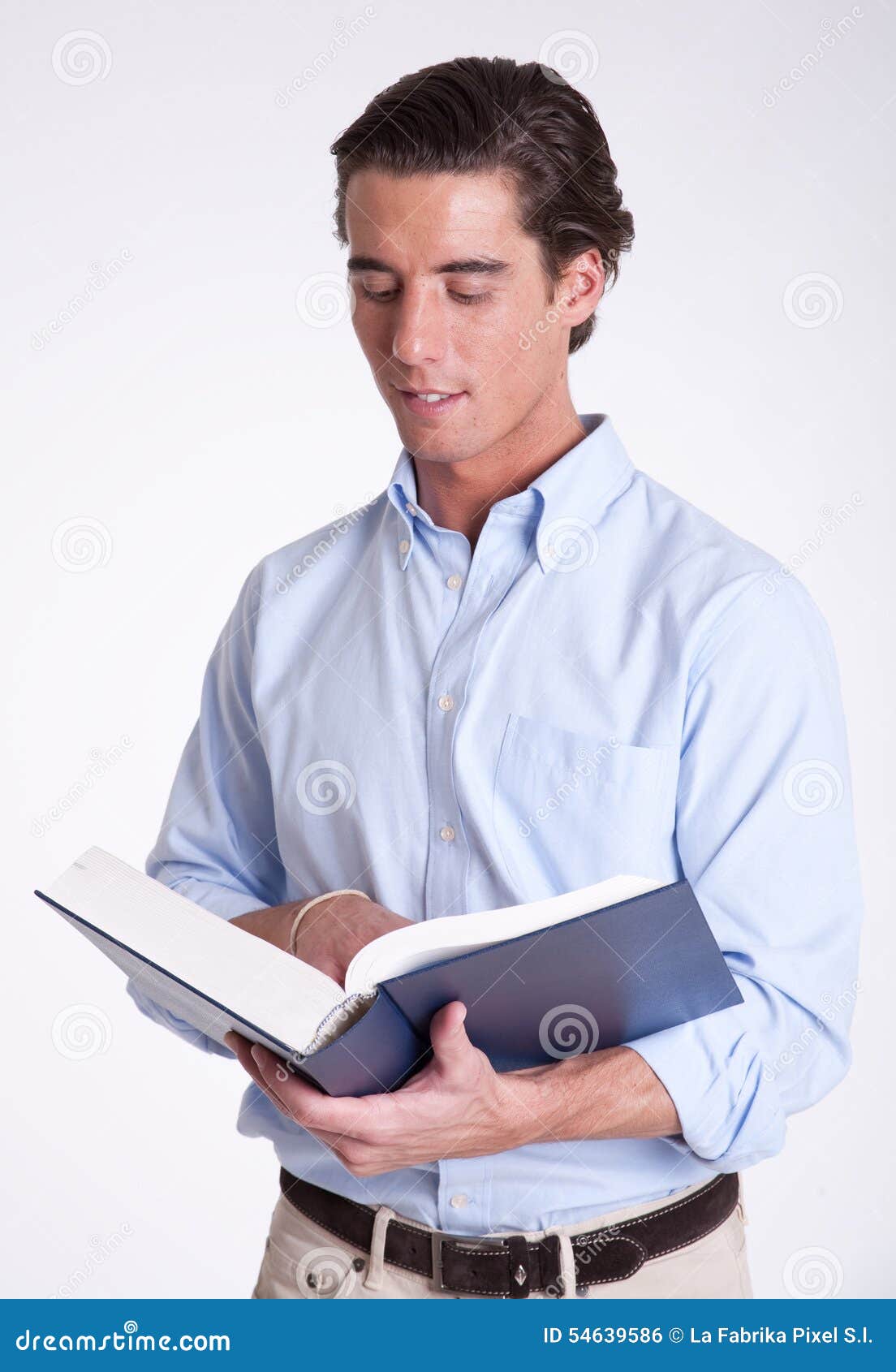Man reading stock photo. Image of standing, casual, brown - 54639586