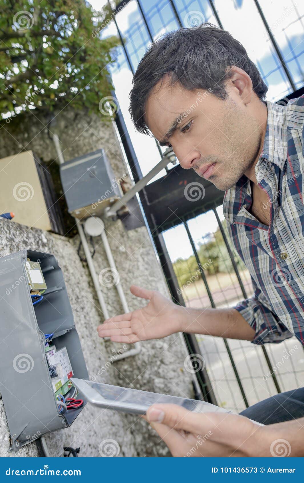 Man Reading Water/electric Meter Stock Image - Image of government ...