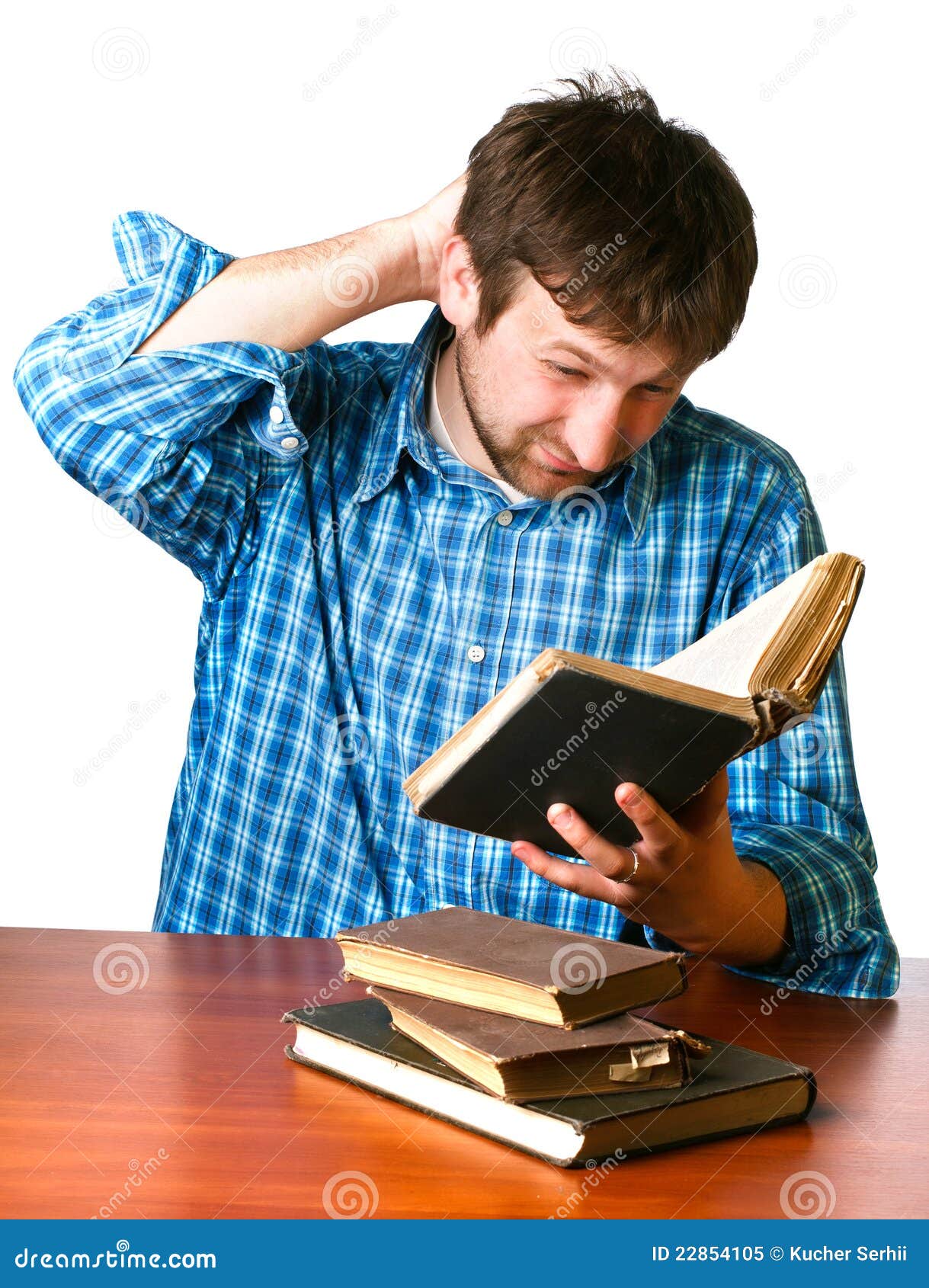 Man reads a book stock image. Image of pensive, concentrate - 22854105