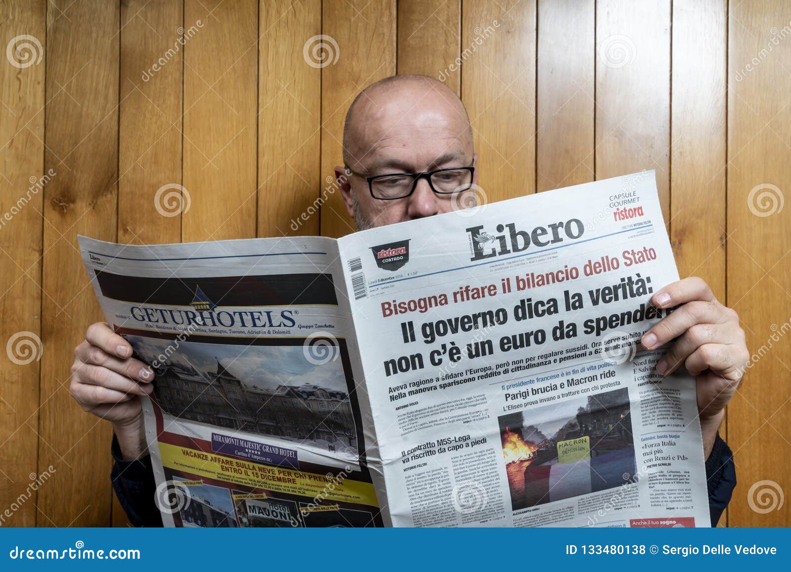 Libero Italian newspaper editorial stock photo. Image of background ...