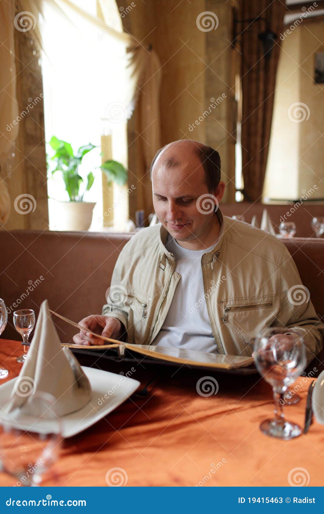 Man reads menu stock image. Image of color, choices, person - 19415463