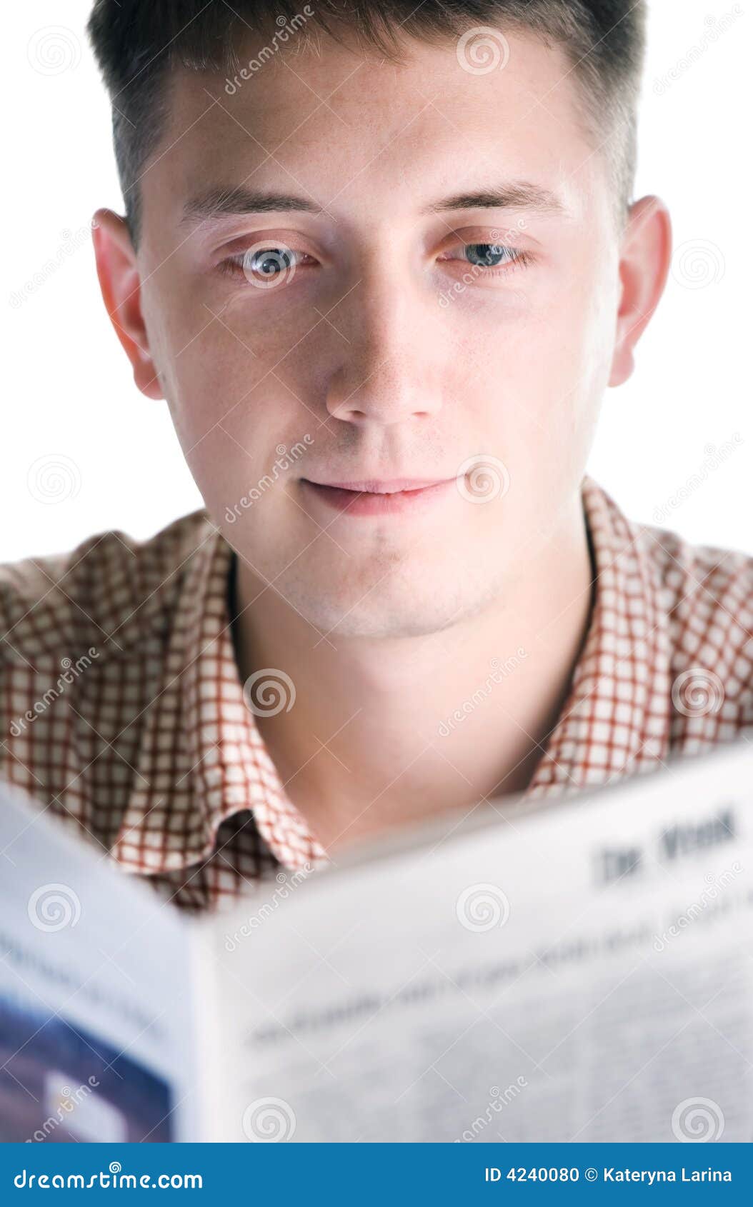 Man reads newspaper stock photo. Image of portrait, expertise - 4240080
