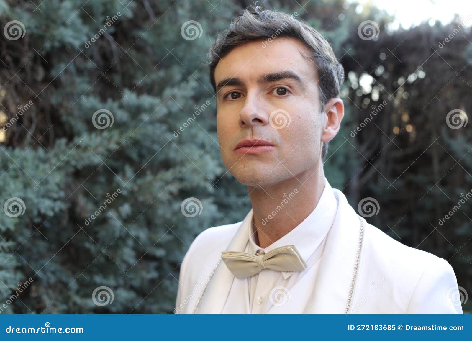 Man Ready for an All White Party Stock Image - Image of gentleman ...