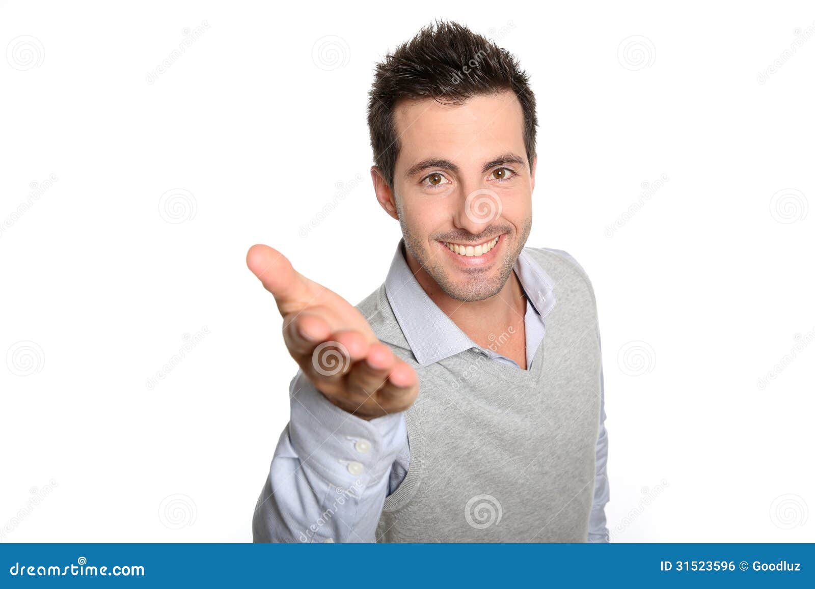 Man Ready To Give a Shake Hand Stock Photo - Image of isolated ...