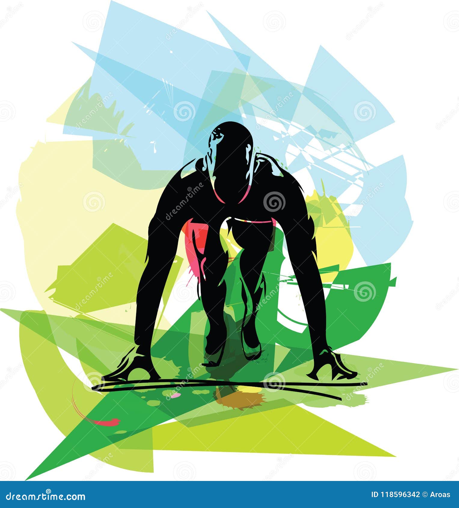 Man Ready To Run on the Track Stock Vector - Illustration of drawing ...