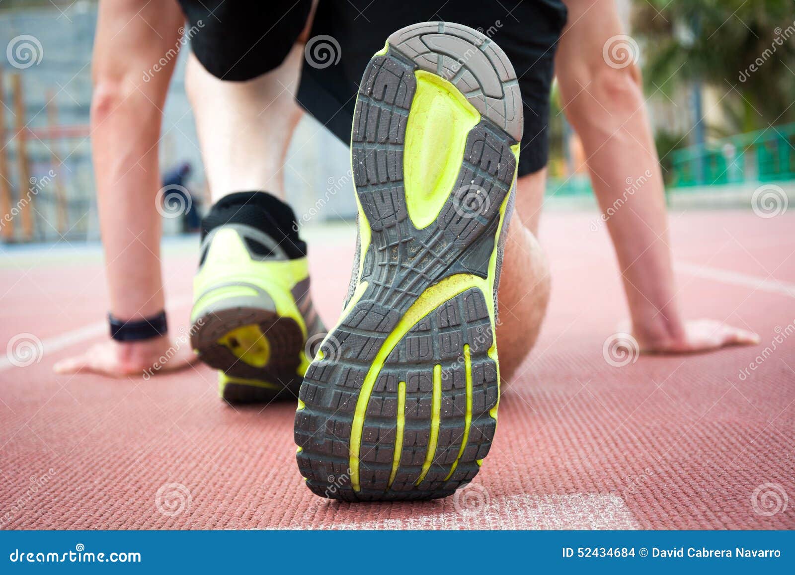 Man Ready To Run on the Track Stock Photo - Image of runner, track ...
