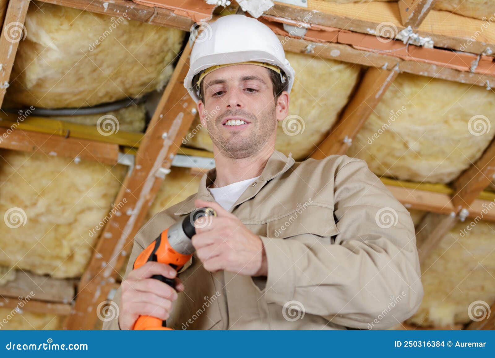Man Ready for Using Grinder for Construction Work Stock Photo - Image ...