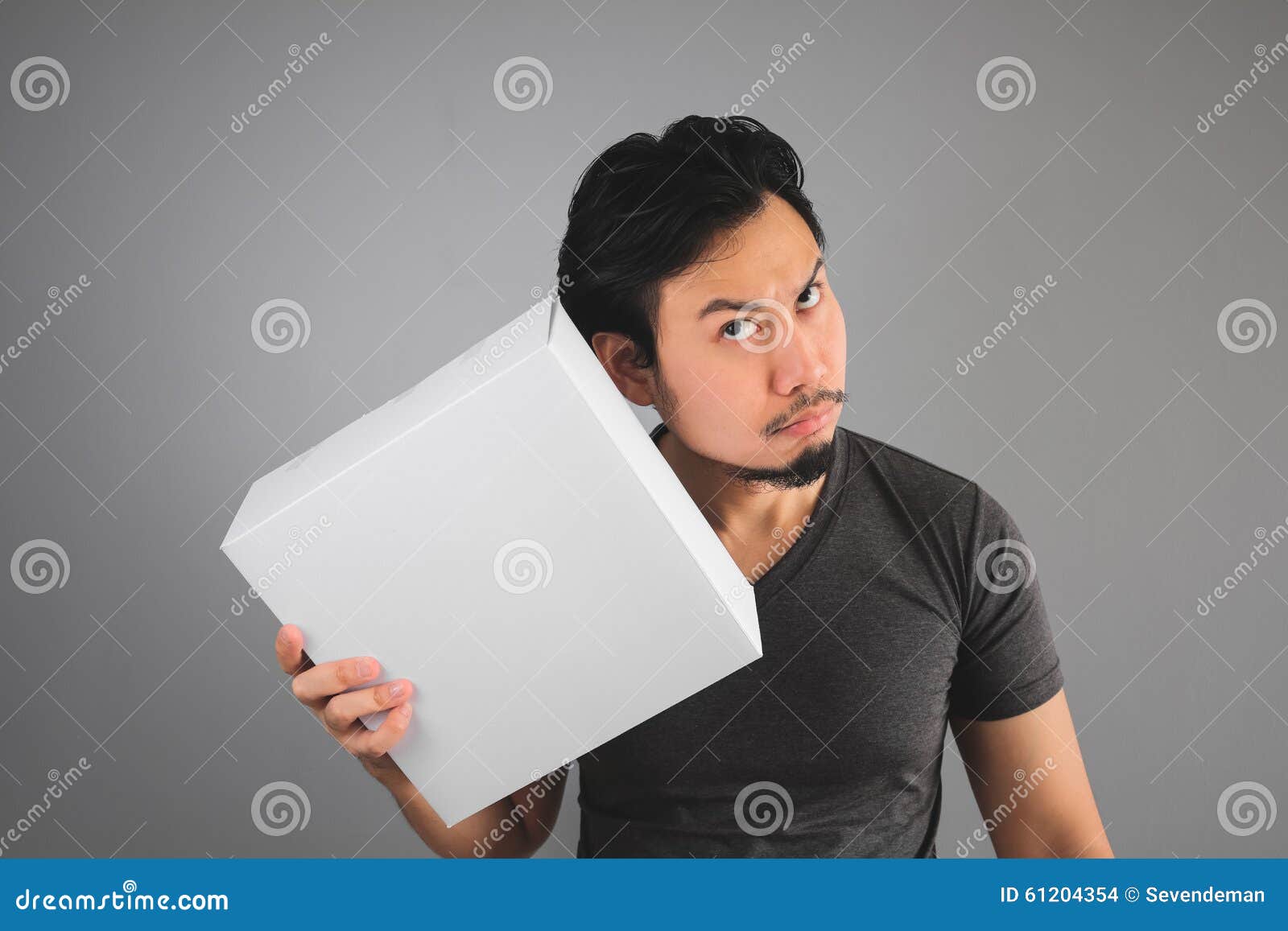 Man received his box. stock photo. Image of occupation - 61204354