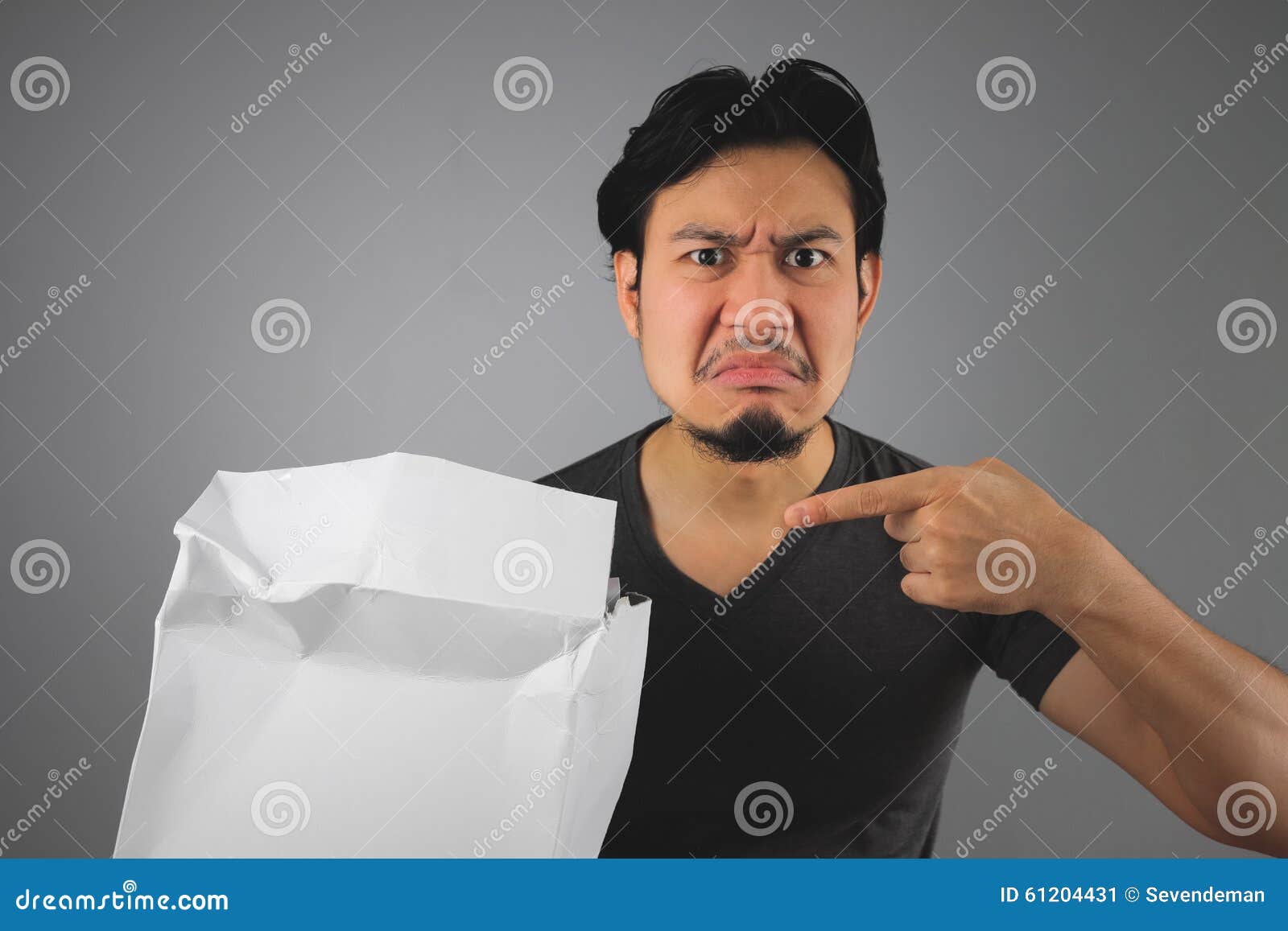 Man received his box. stock image. Image of shipping - 61204431