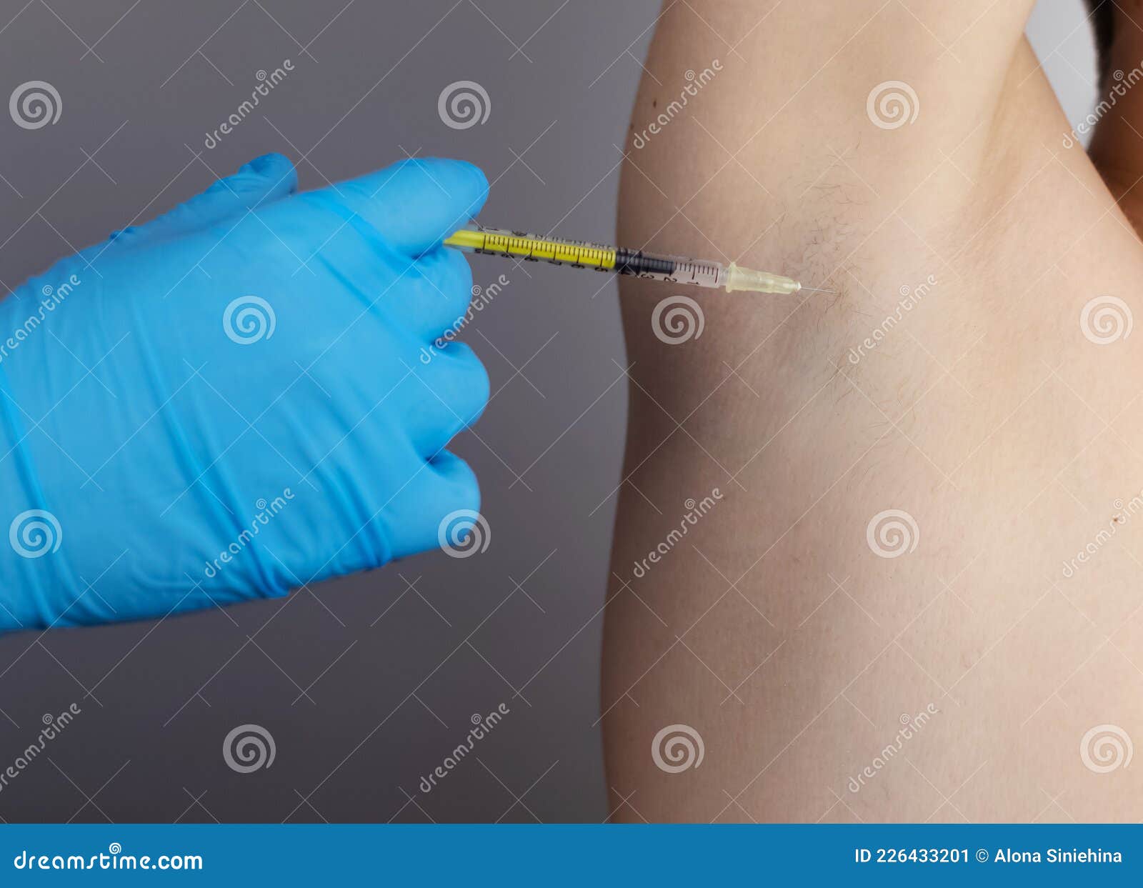 Man Receiving Botox Injection in Armpit As Treatment of Hyperhidrosis ...