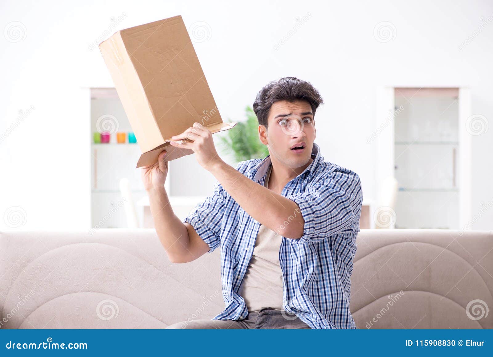 The Man Receiving Empty Parcel with Stolen Goods Stock Photo - Image of ...