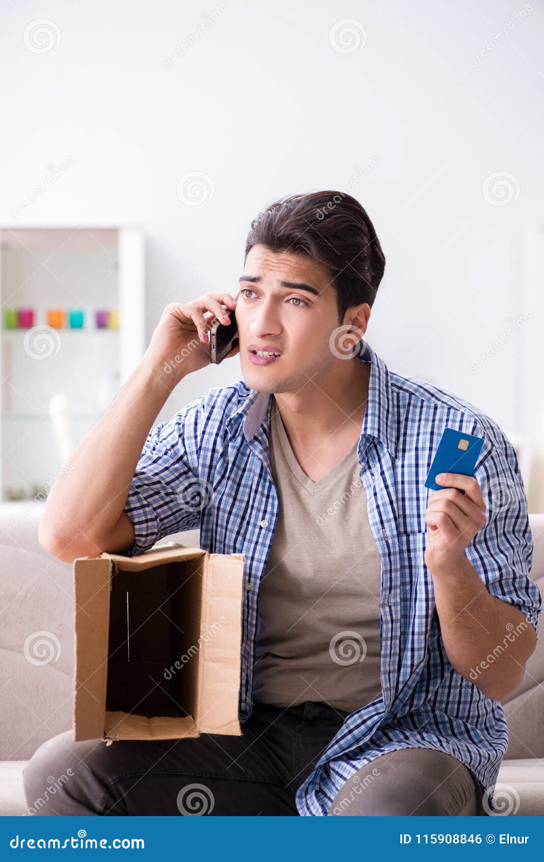 The Man Receiving Empty Parcel with Stolen Goods Stock Photo - Image of ...