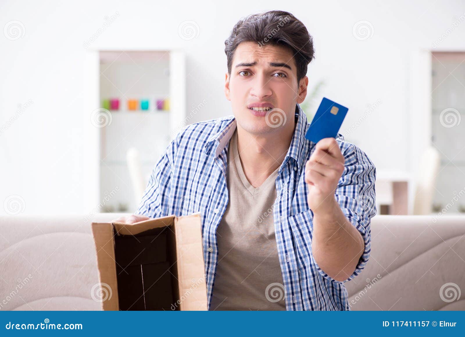 The Man Receiving Empty Parcel with Stolen Goods Stock Image - Image of ...