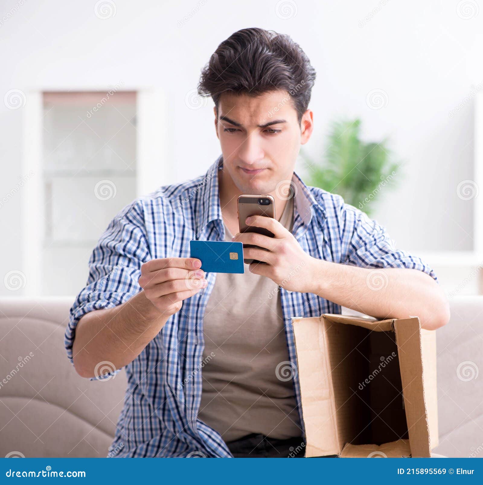 Man Receiving Empty Parcel with Stolen Goods Stock Image - Image of ...