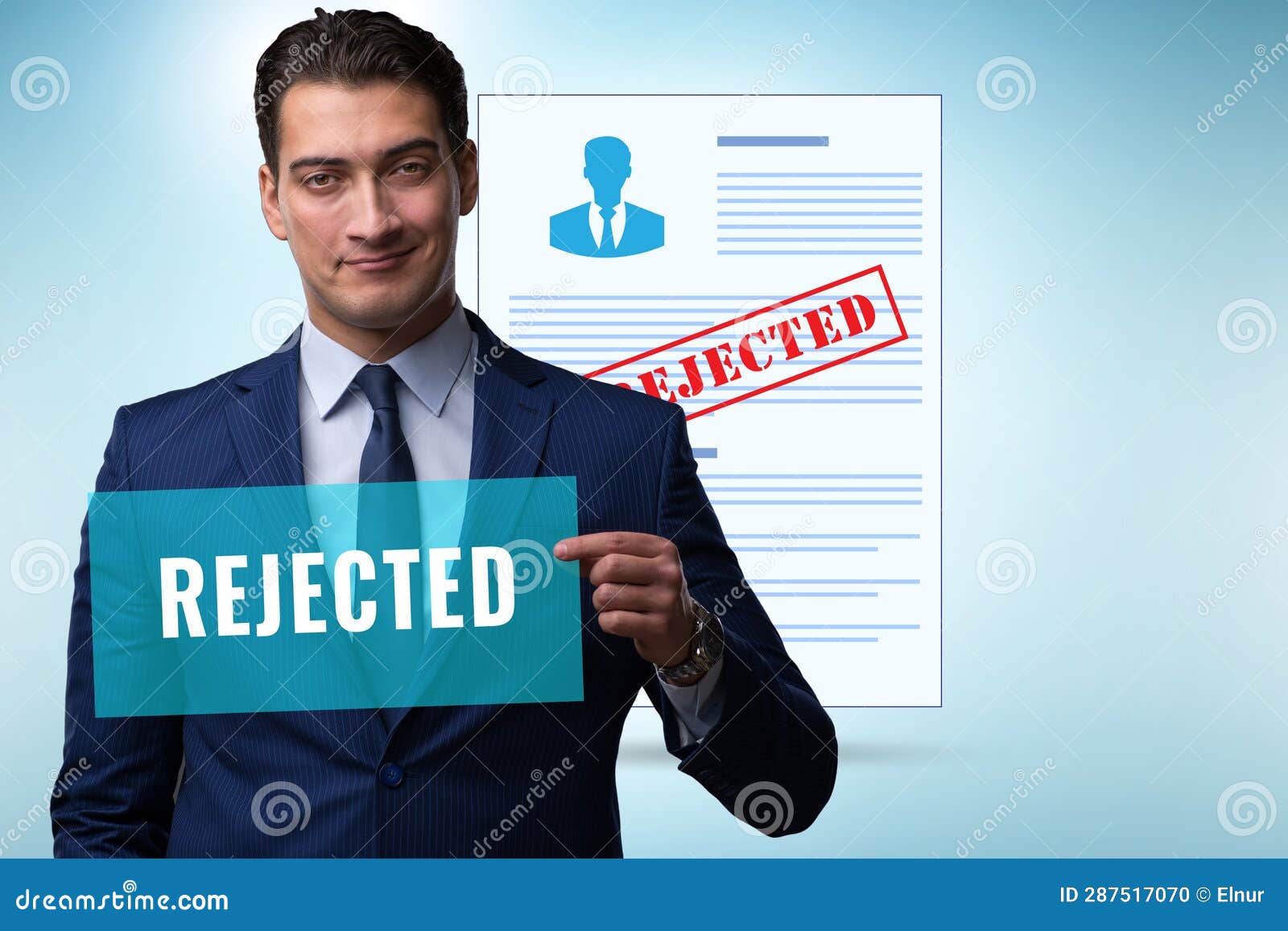 Man Receiving Rejection Notice on His Cv Stock Photo - Image of denial ...