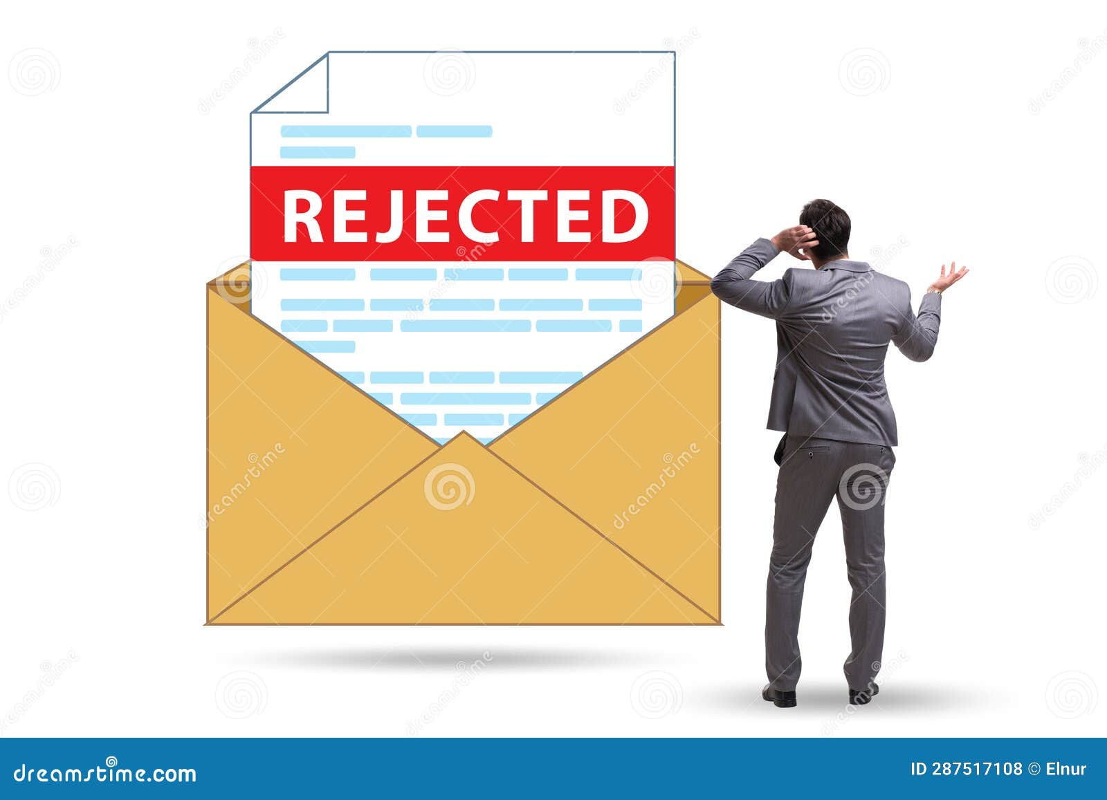 Man Receiving Rejection Notice on His Cv Stock Photo - Image of ...