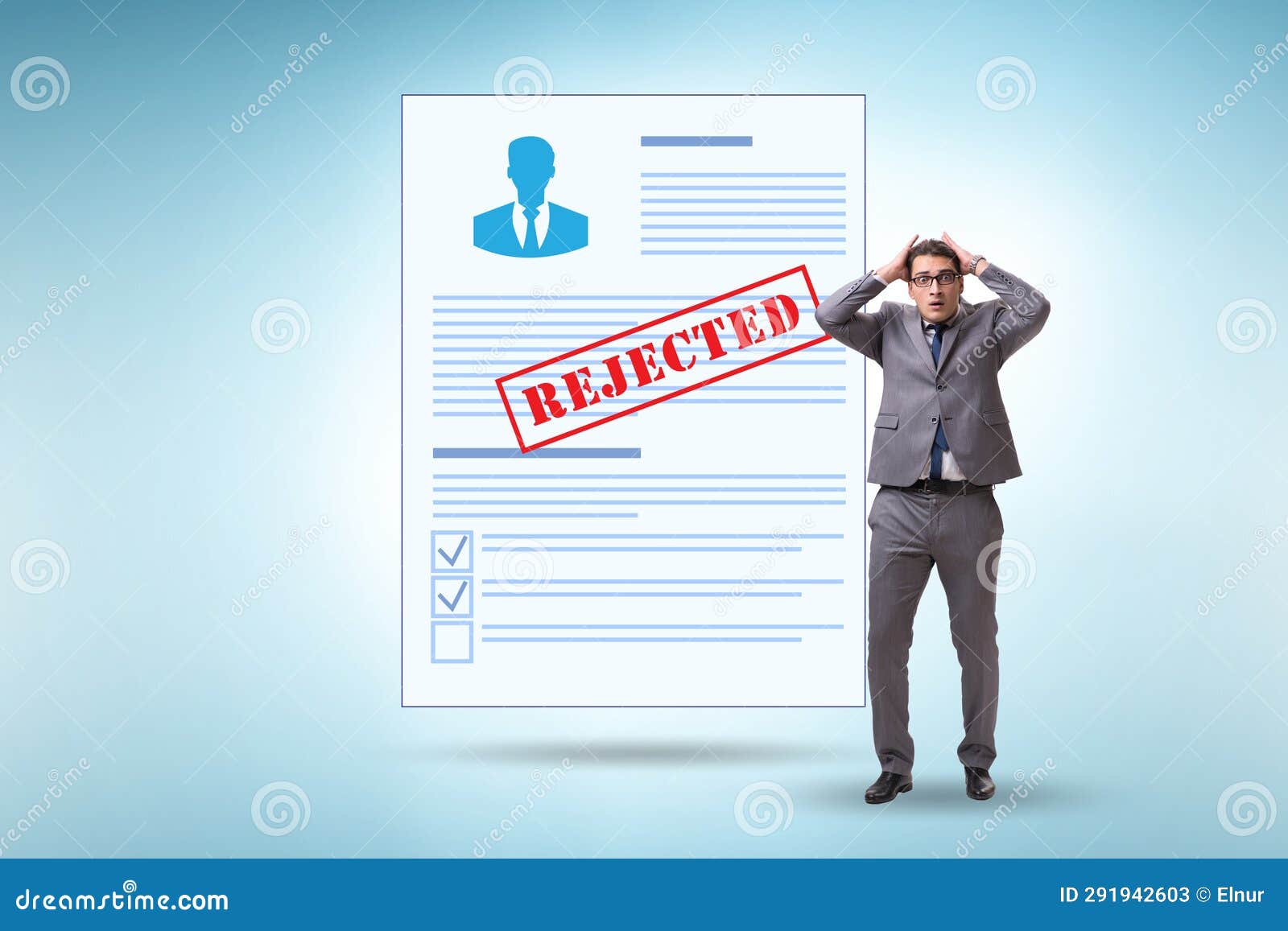 Man Receiving Rejection Notice on His Cv Stock Image - Image of failure ...