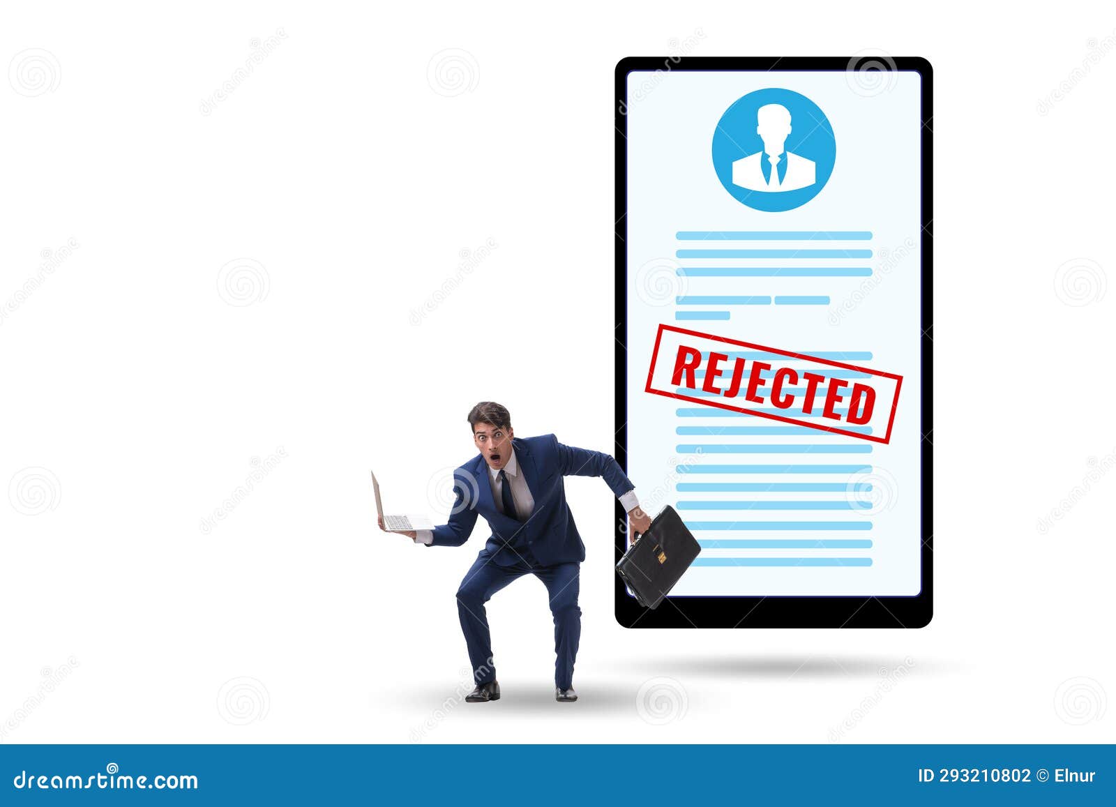 Man Receiving Rejection Notice on His Cv Stock Illustration ...