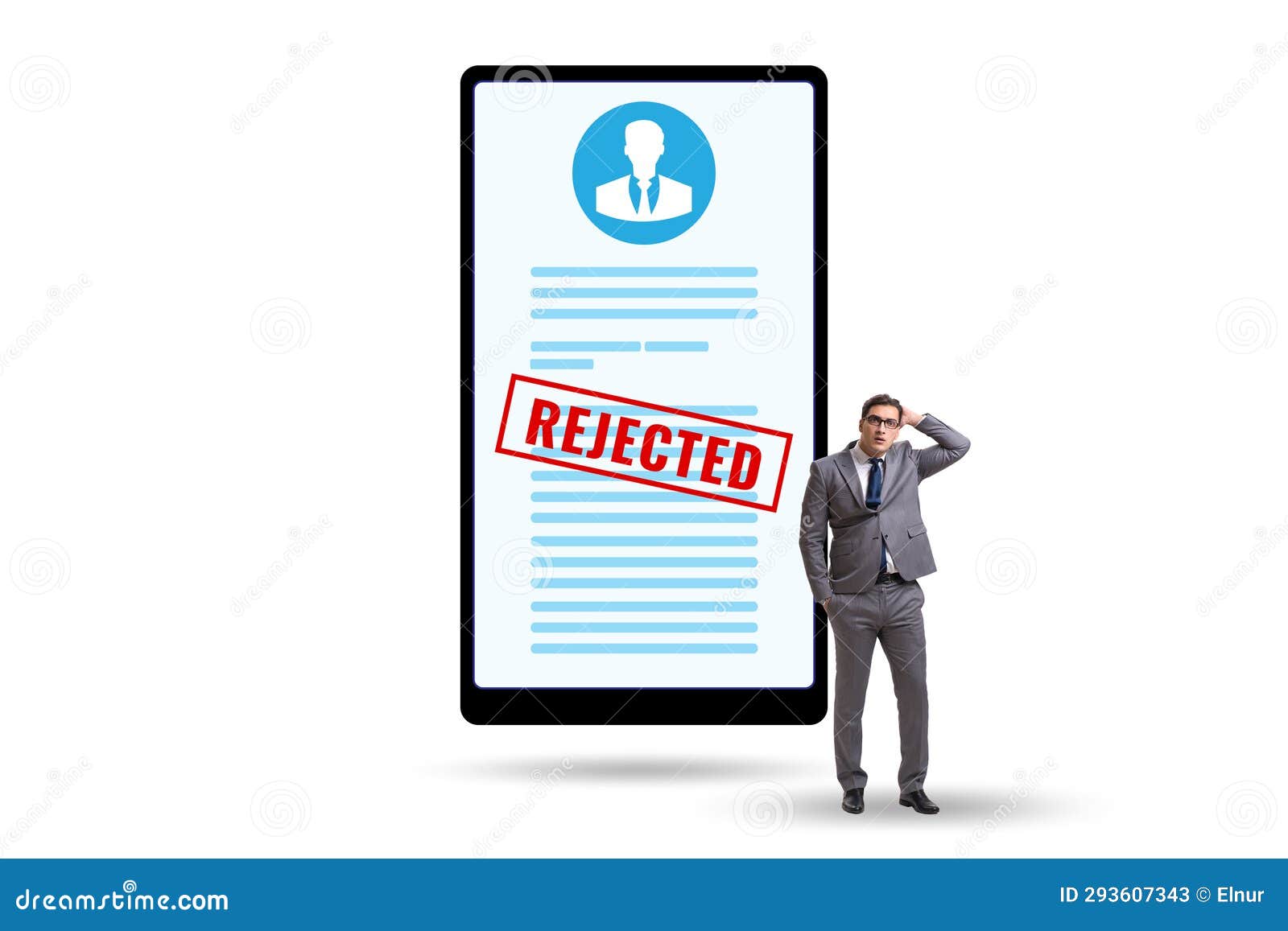 Man Receiving Rejection Notice on His Cv Stock Image - Image of reject ...
