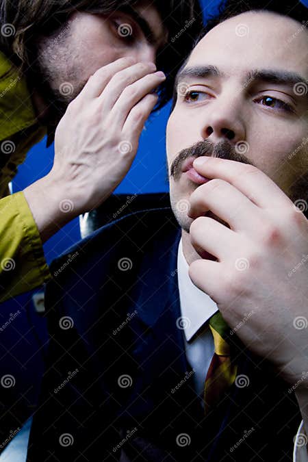 Man Receiving Secret Information Stock Photo - Image of evasive, adult ...