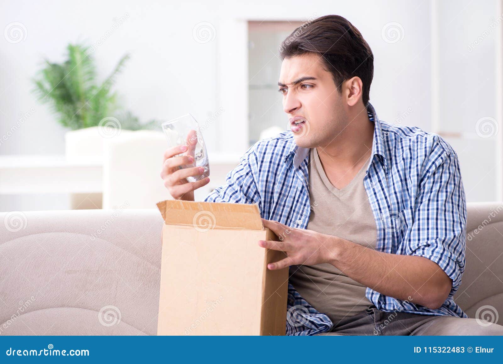 The Man Receiving Wrong Parcel with Glasses Stock Image - Image of ...