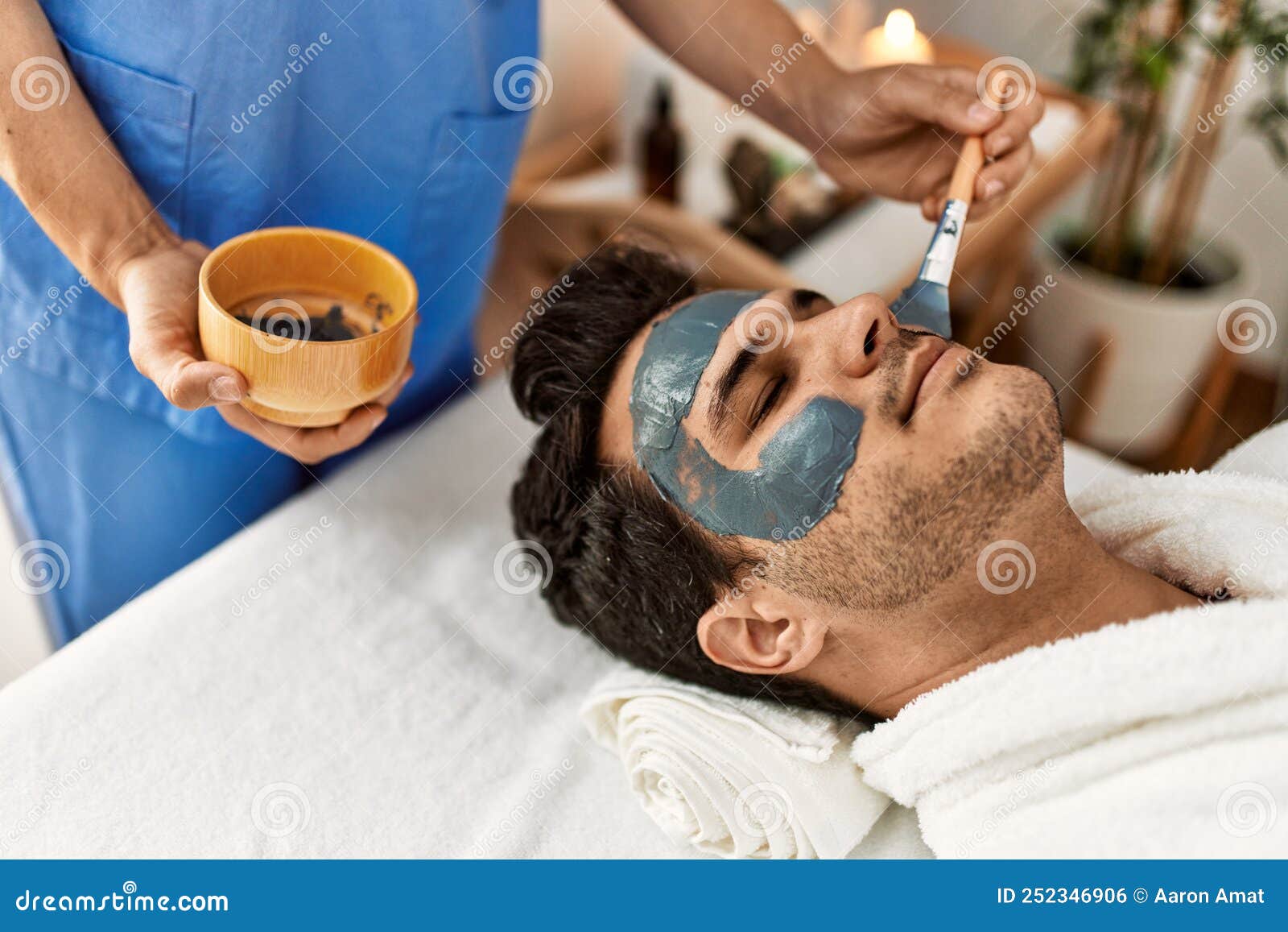 Man Reciving Facial Treatment at Beauty Center Stock Photo - Image of ... Man Reciving Facial Treatment at Beauty Center Stock Photo - Image of ...