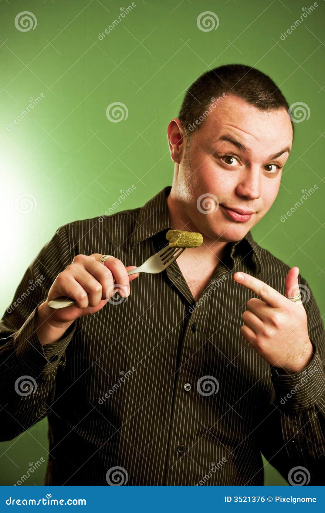 Man recommending pickle stock photo. Image of casual, hold - 3521376