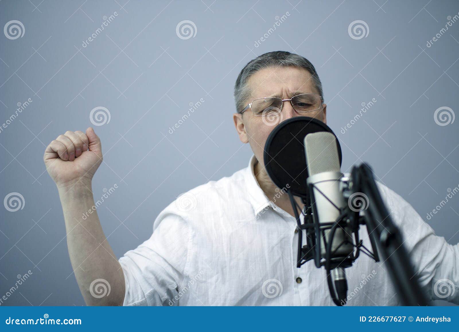 A Man in a Recording Studio. Stock Image - Image of singing, sound ...