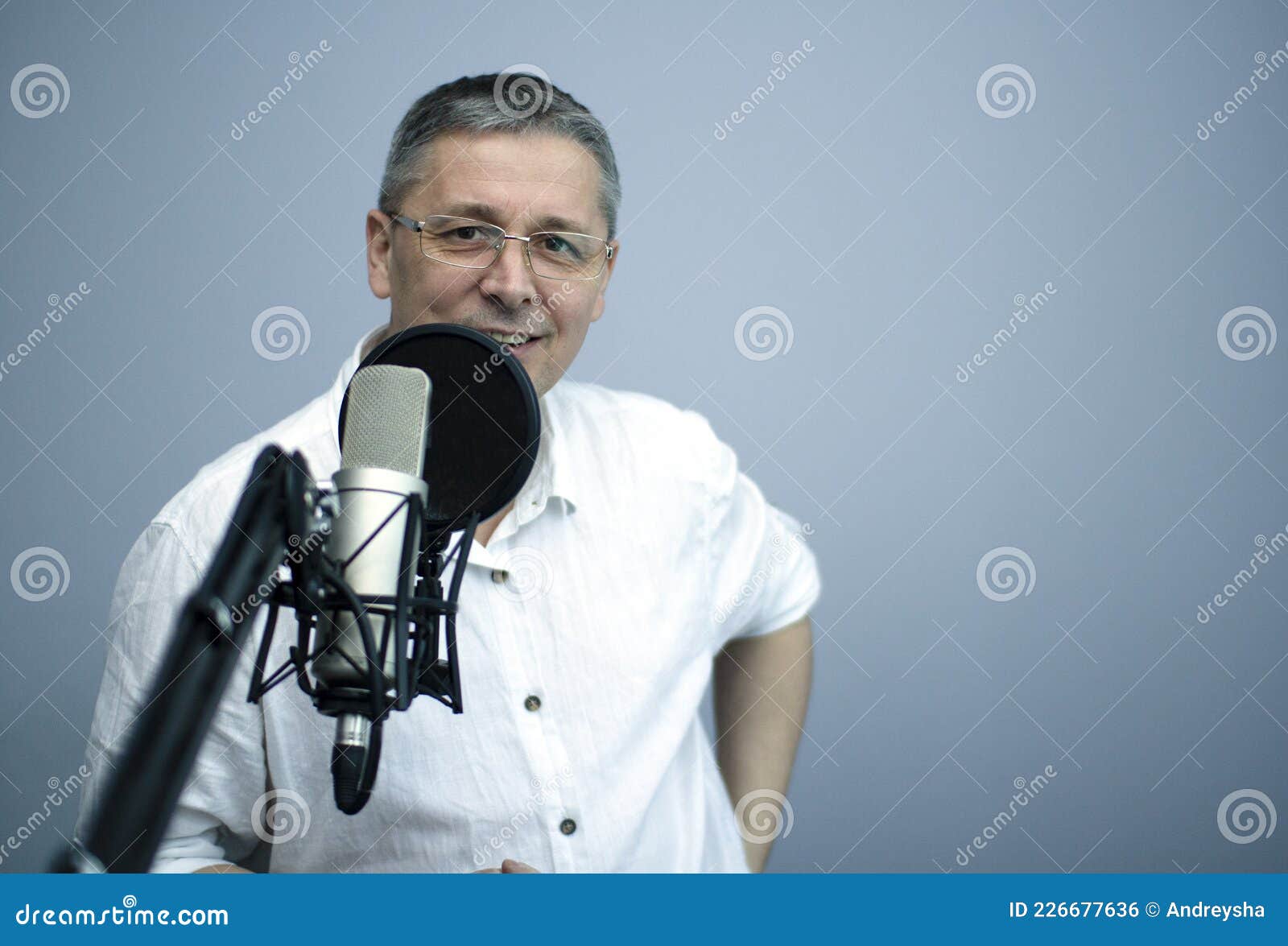 A Man in a Recording Studio. Stock Photo - Image of music, singer ...
