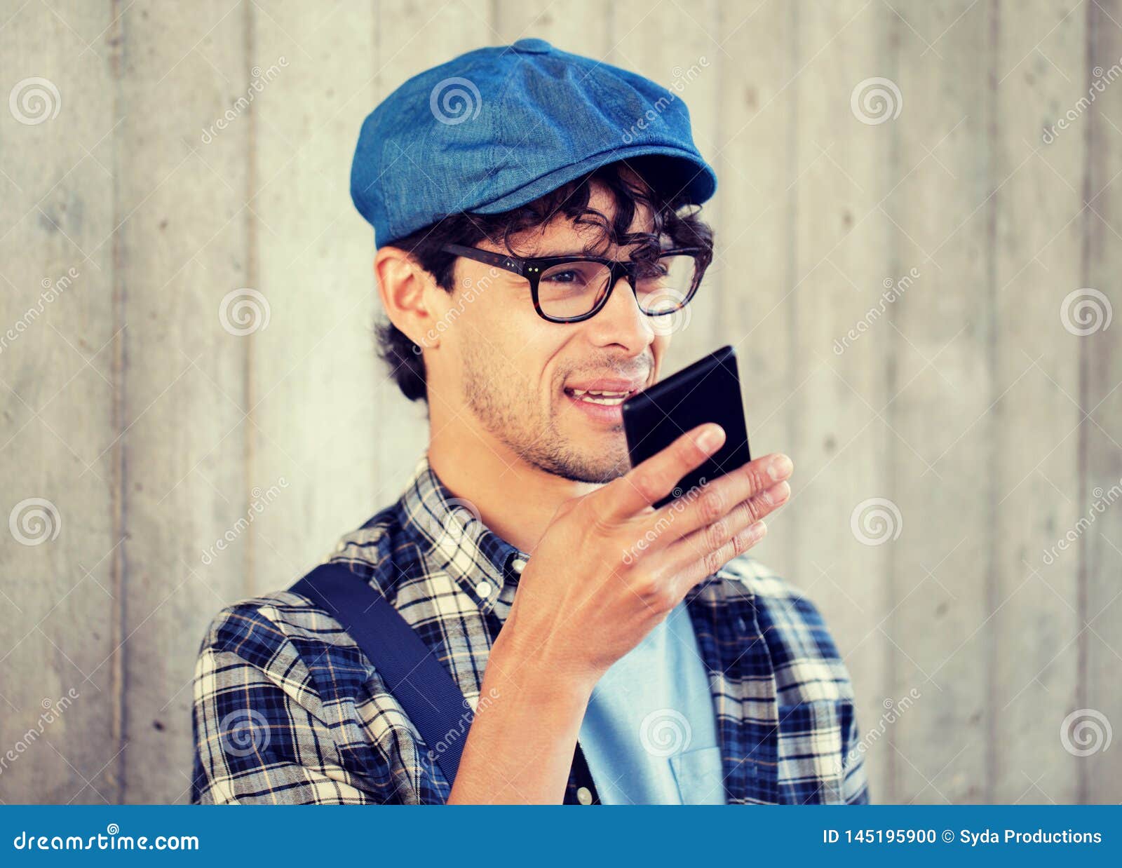 Man Recording Voice or Calling on Smartphone Stock Photo - Image of ...