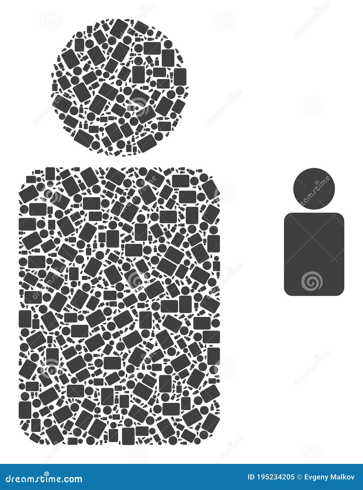 Man Recursion Mosaic Of Self Items Stock Vector Illustration Of