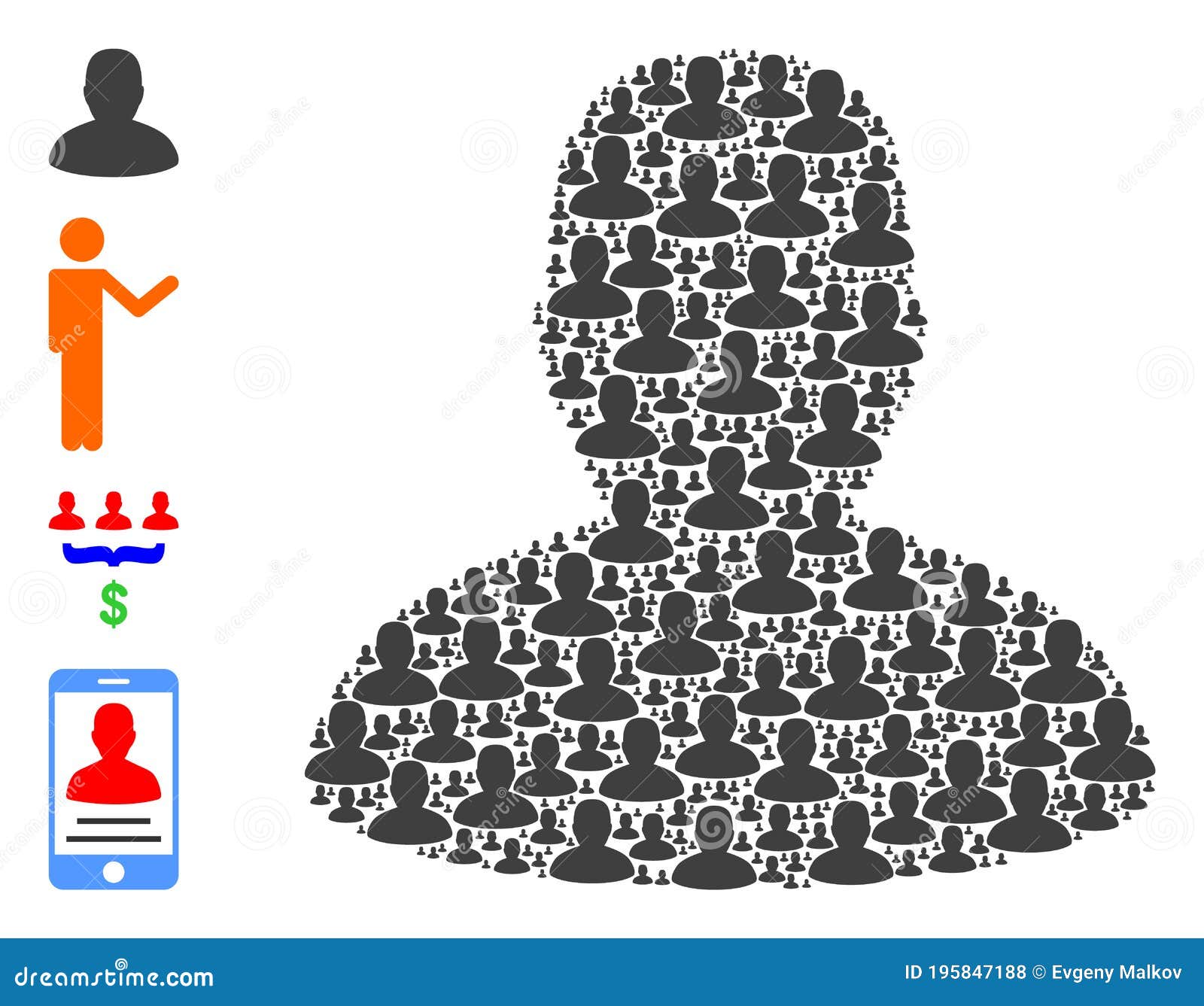 Man Recursive Mosaic Of Self Icons Stock Vector Illustration Of