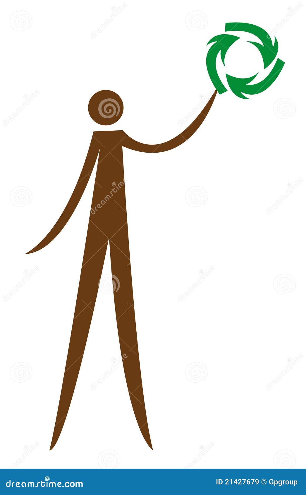 Man and recycle sign stock vector. Illustration of mentality - 21427679