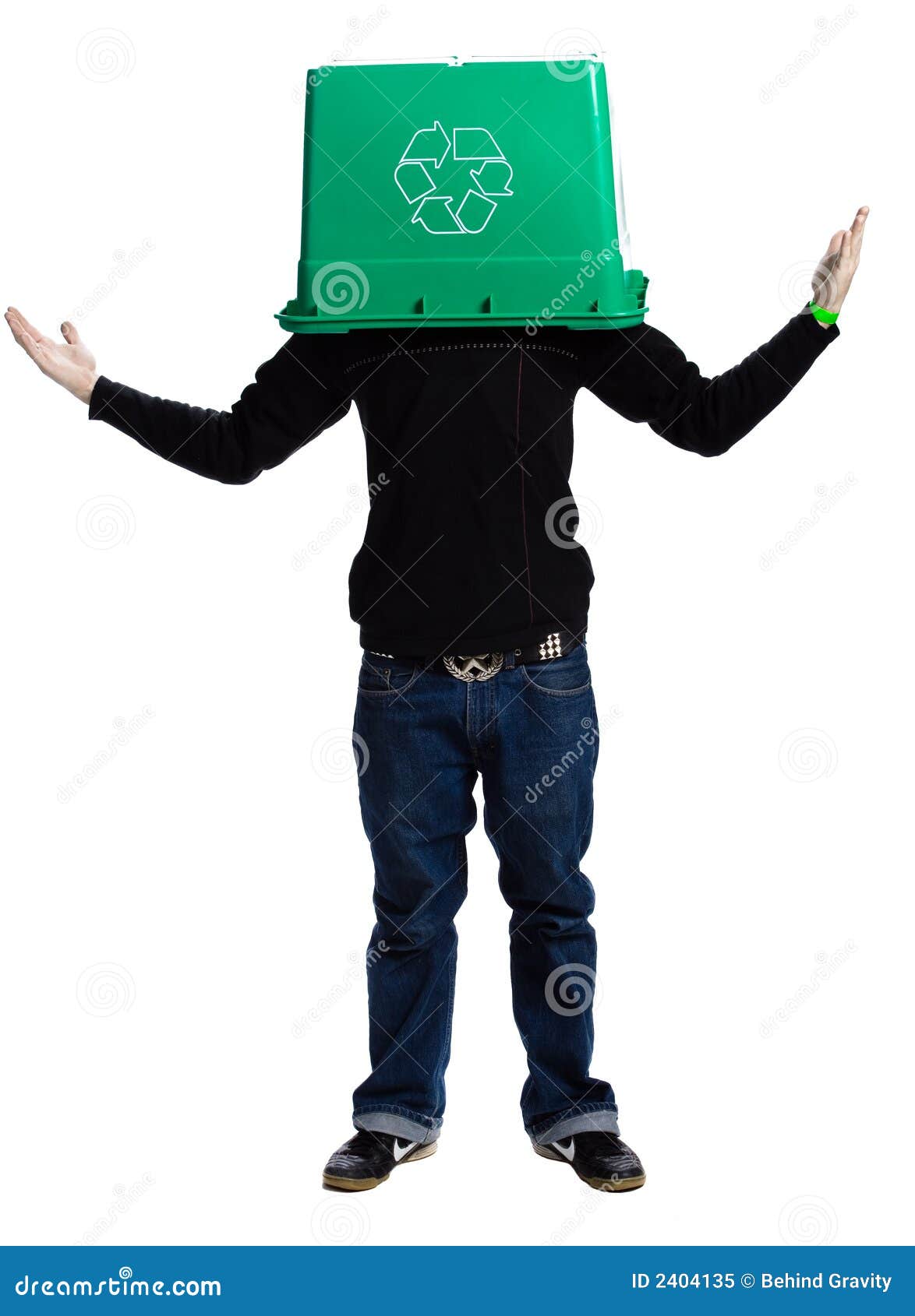 Man with a recycling box stock image. Image of happy, standing - 2404135