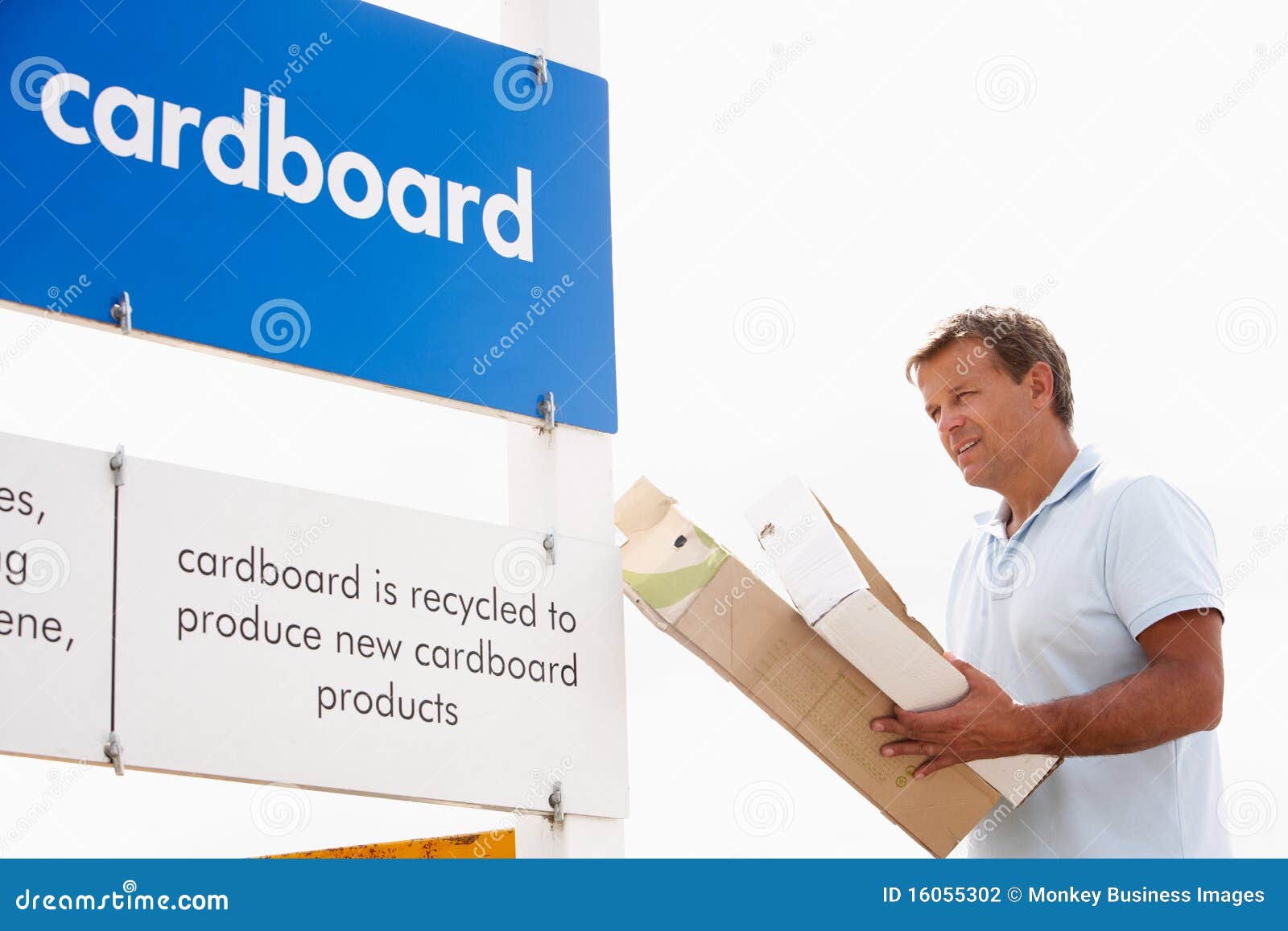 Man at Recycling Centre Disposing of Cardboard Stock Photo - Image of ...