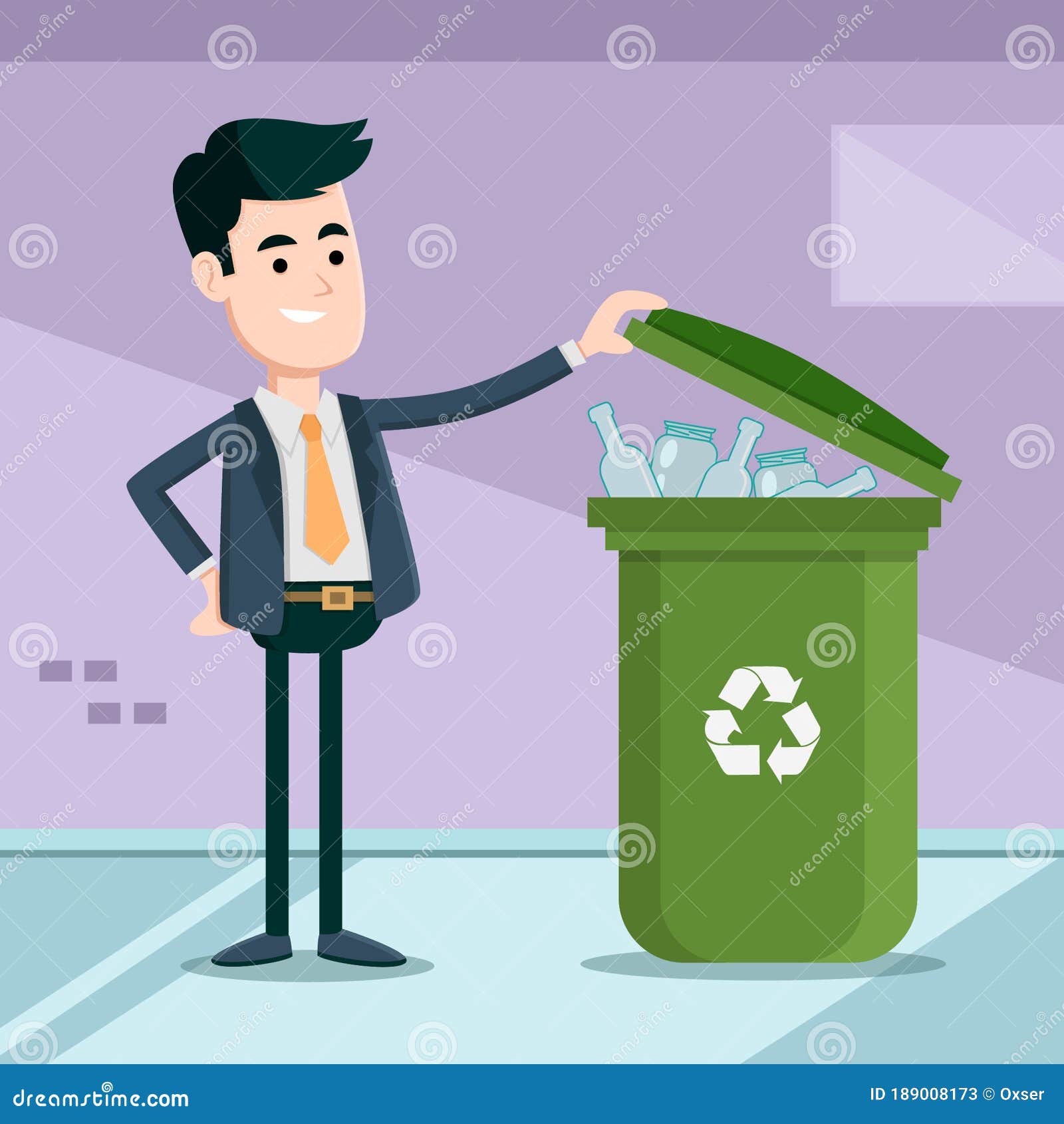 Recycling Glass. Hand Throwing Green Glass Bottle Into A Recycle Bin ...