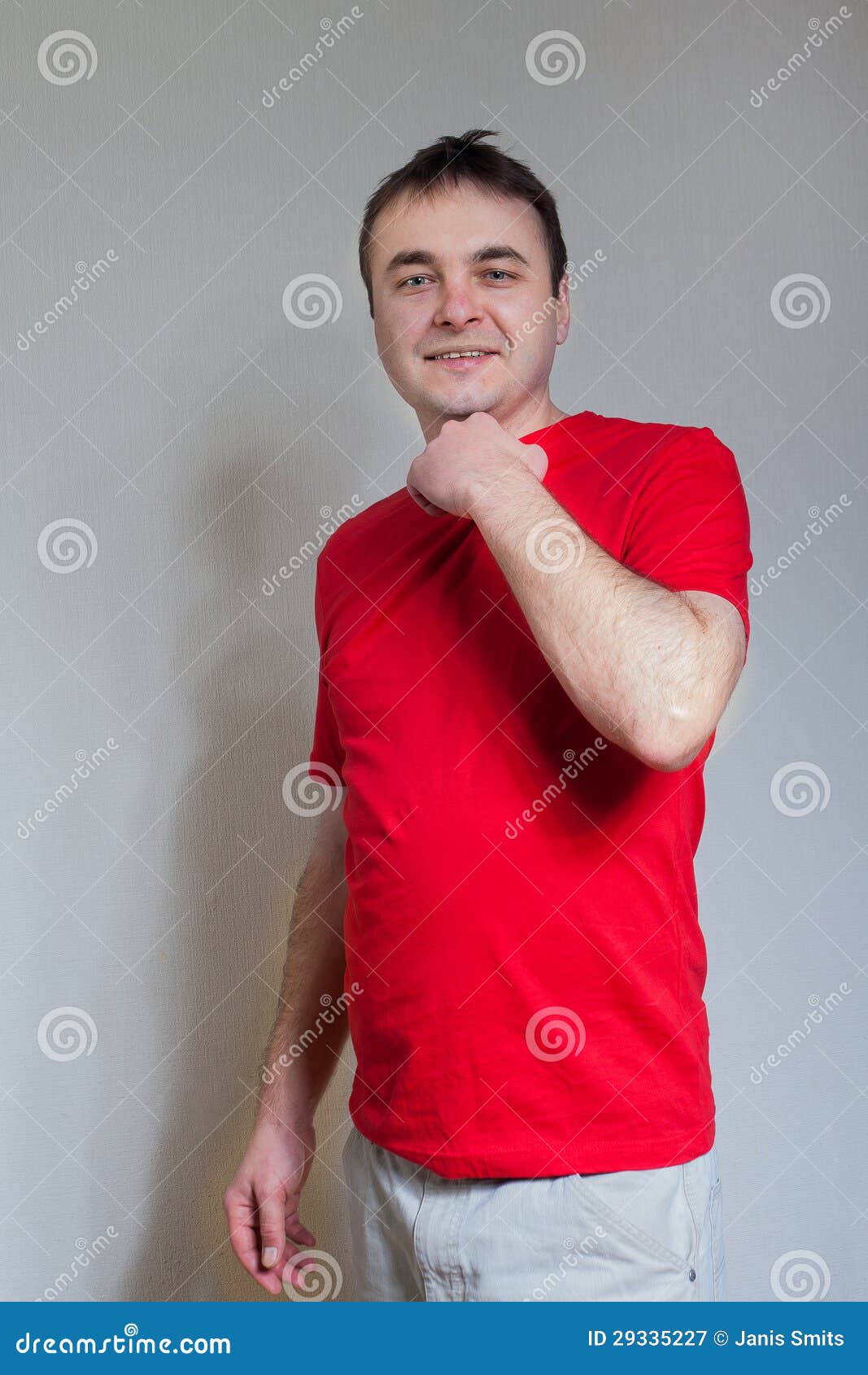 Man in red. stock image. Image of tshirt, adult, clothing - 29335227