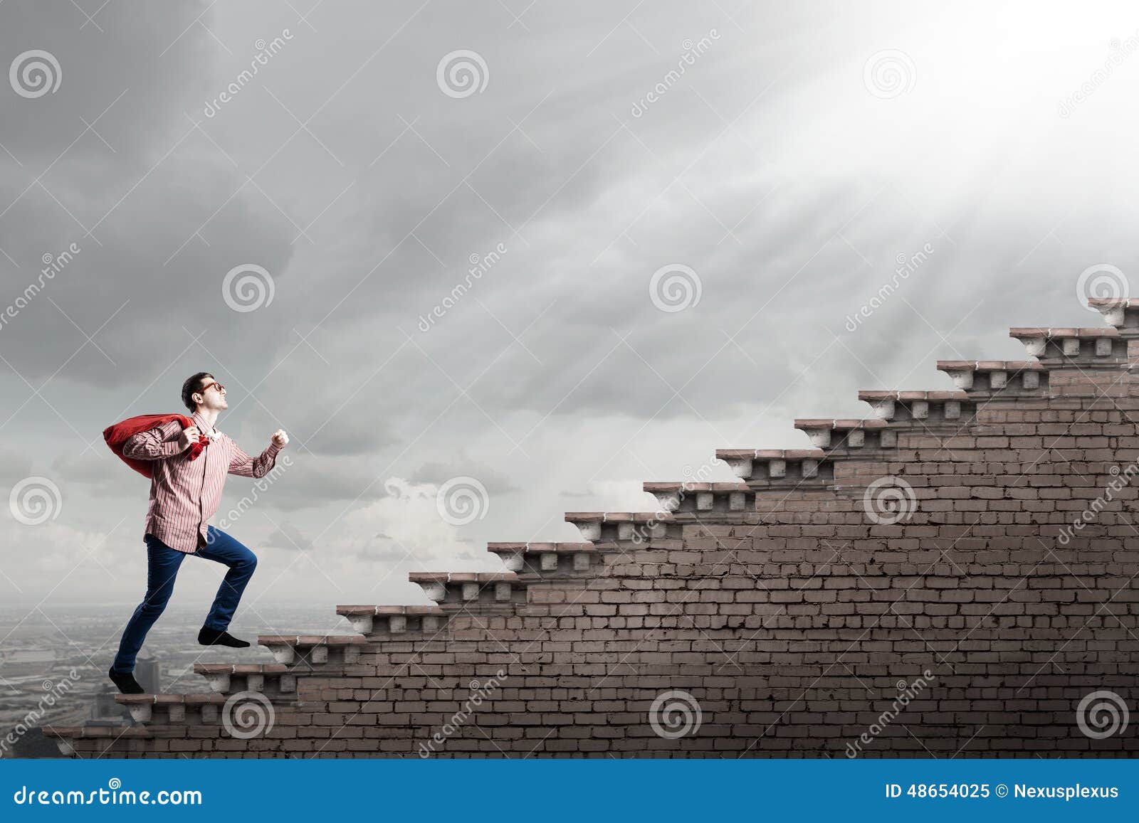 Man with red bag stock image. Image of weight, pack, santa - 48654025