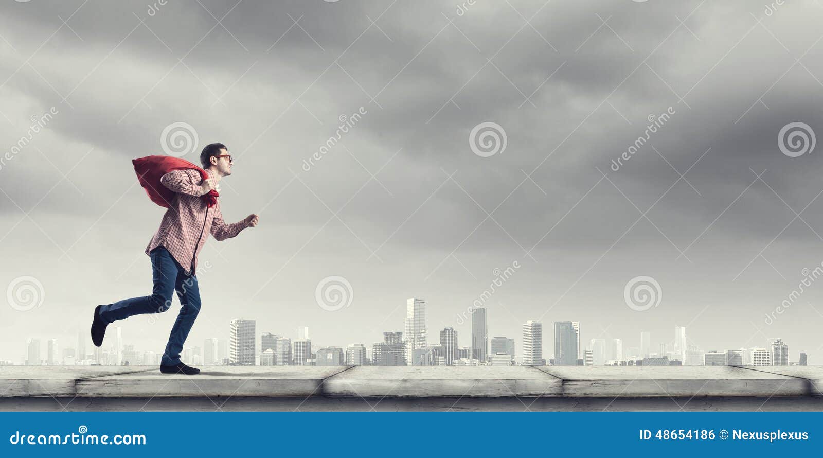 Man with red bag stock photo. Image of young, customer - 48654186