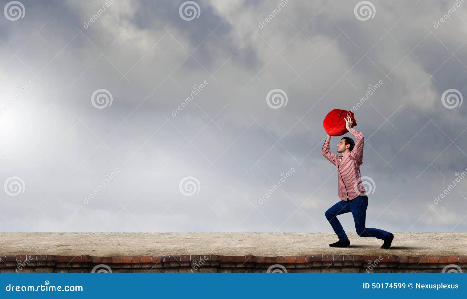 Man with red bag stock image. Image of year, shopaholic - 50174599