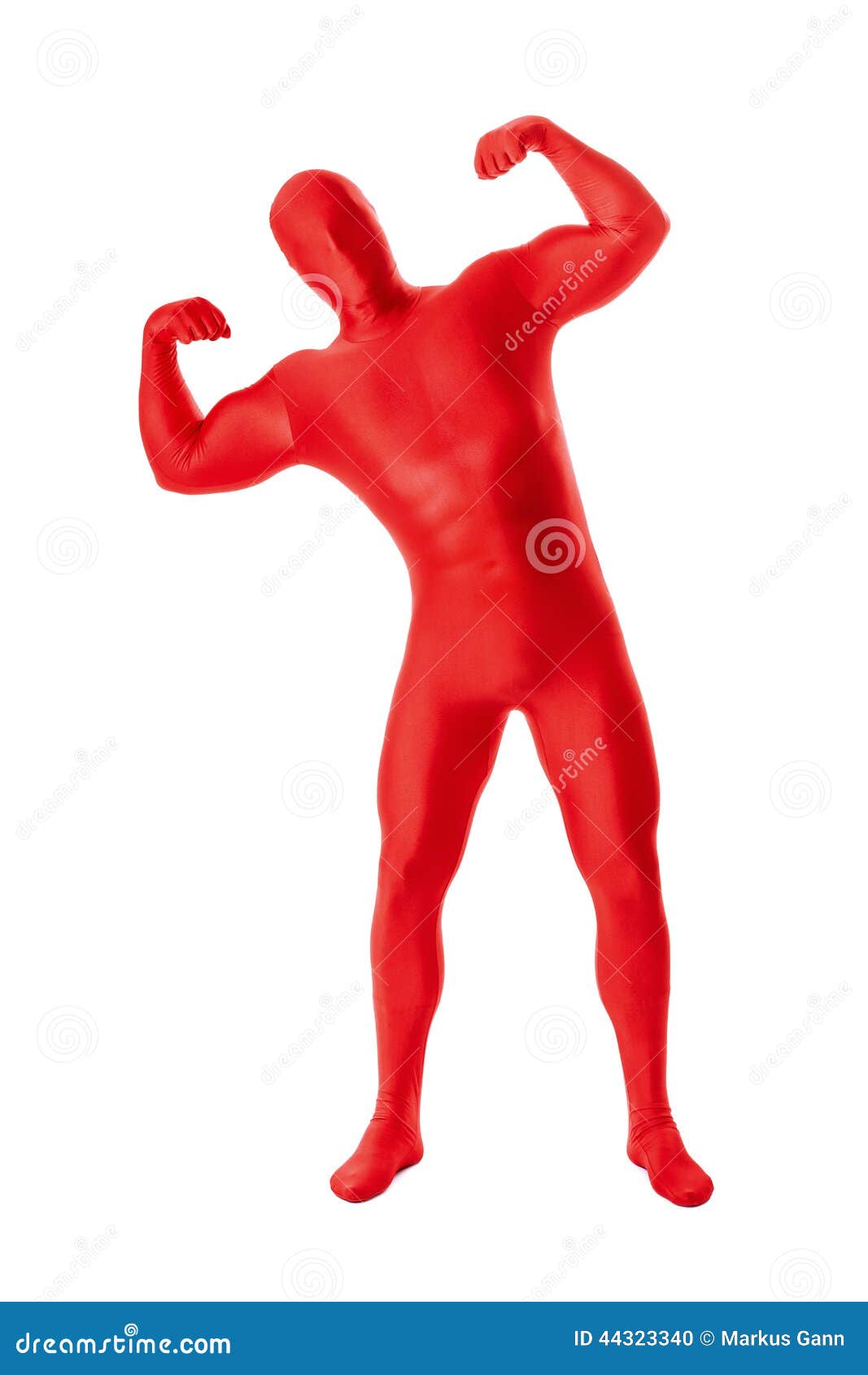 Man in a red body suit stock photo. Image of biceps, standing - 44323340