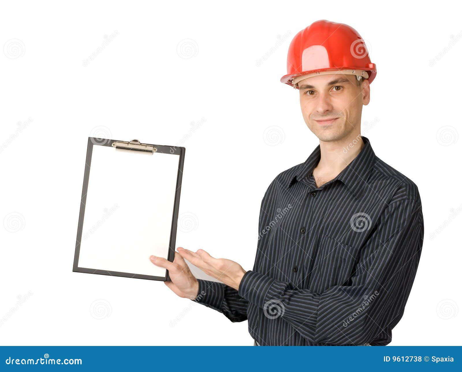 Man in a Red Building Helmet Stock Photo - Image of adult, construction ...