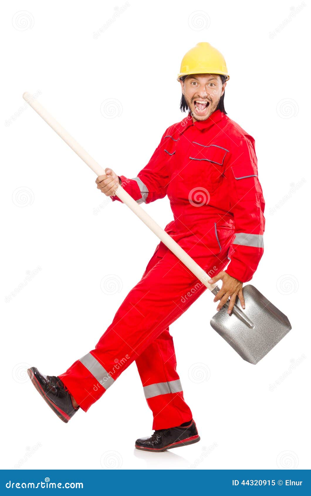 Man in red coveralls stock image. Image of garden, farm - 44320915