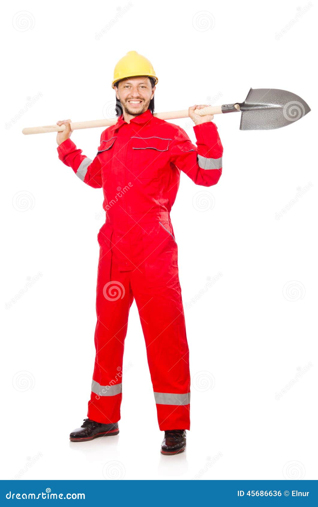 Man in red coveralls stock photo. Image of industrial - 45686636