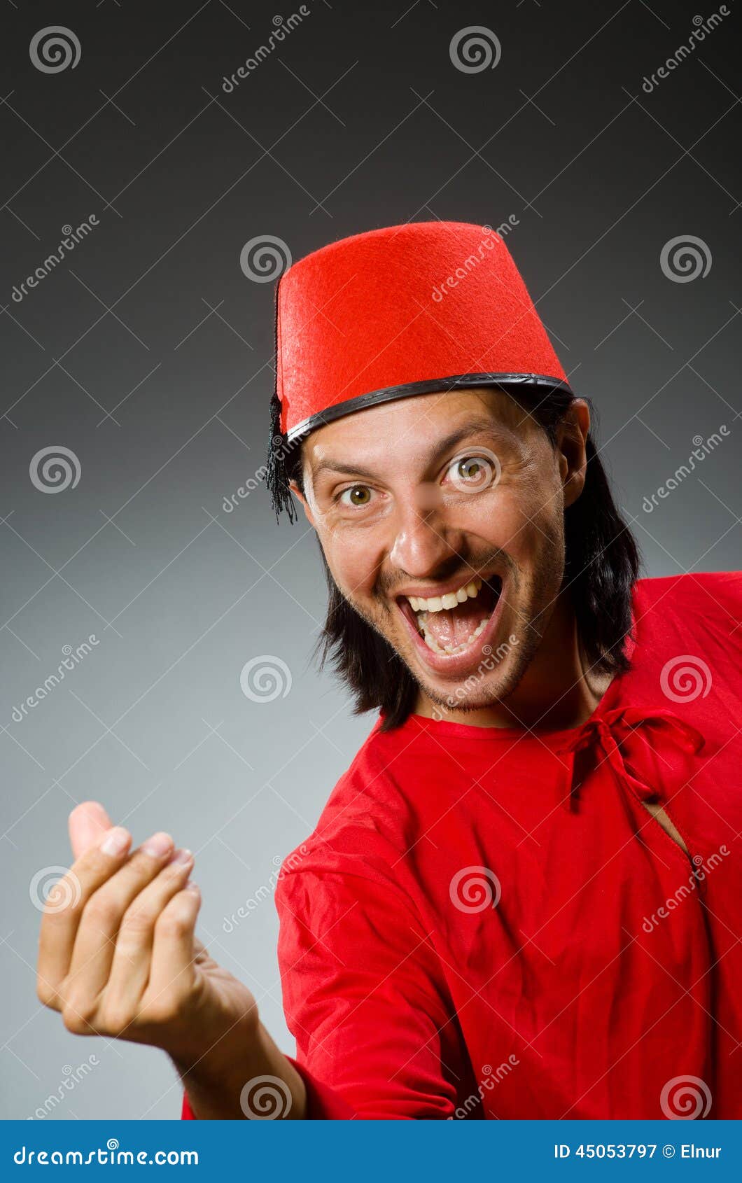 Man in red dress wearing stock image. Image of east, money - 45053797