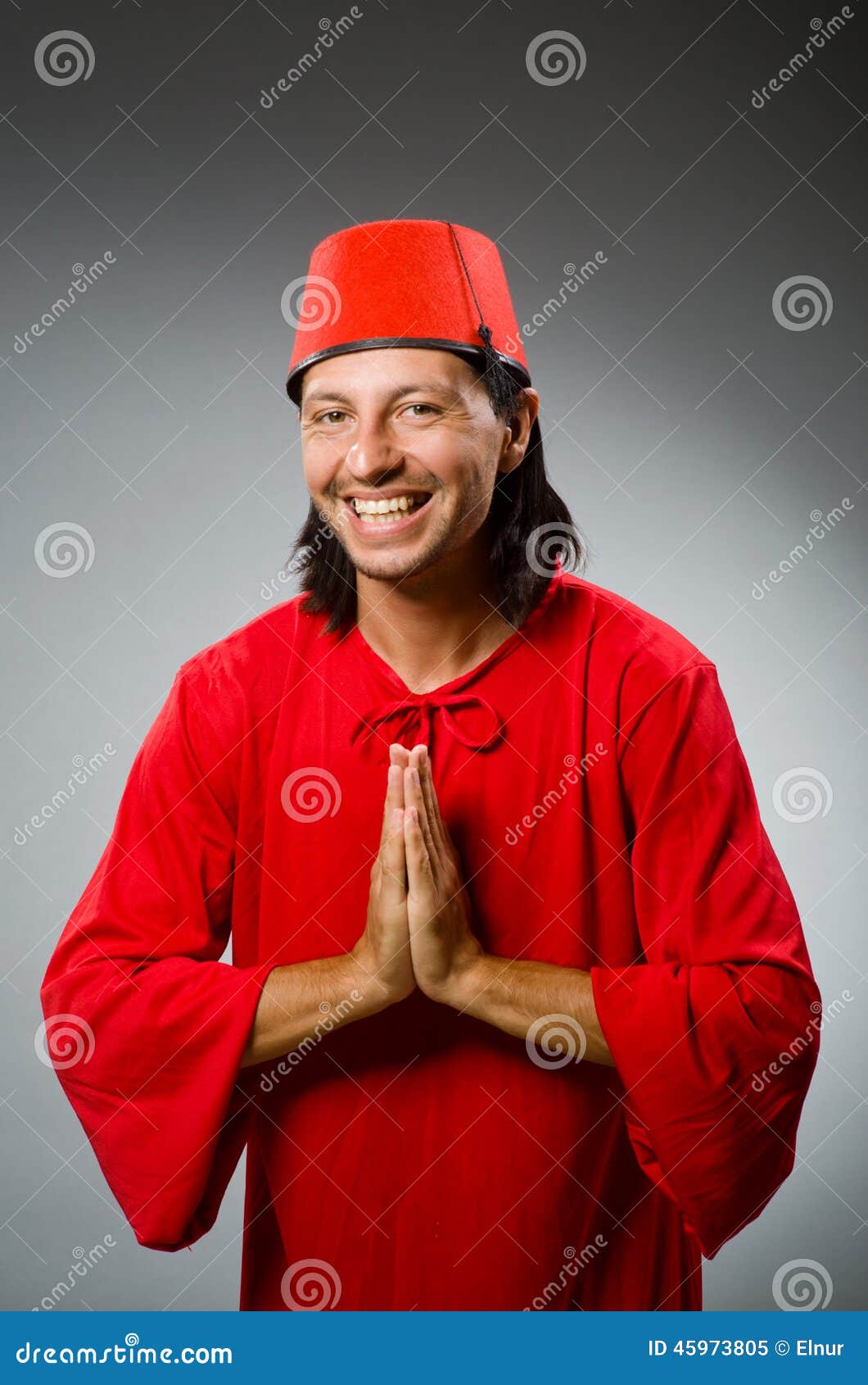 Man in red dress wearing stock image. Image of humorous - 45973805
