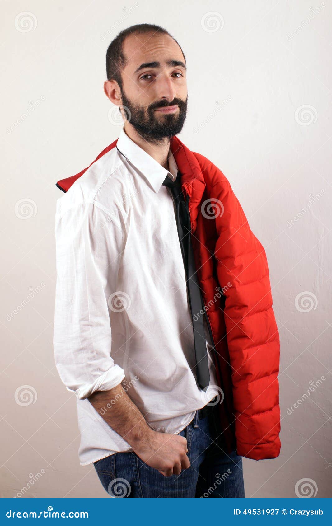 Man with red jacket stock image. Image of style, beautiful - 49531927