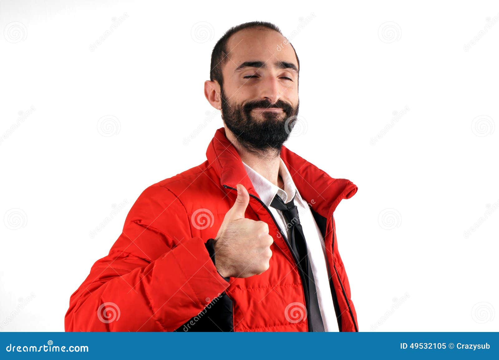 Man with red jacket stock image. Image of smiling, happy - 49532105