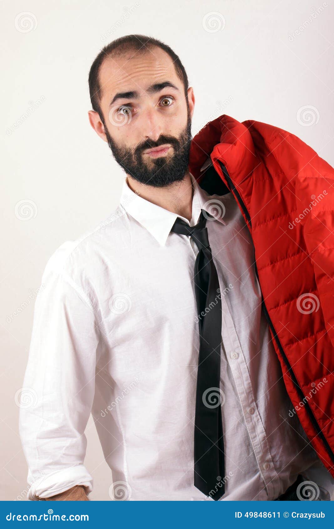 Man with red jacket stock image. Image of caucasian, clothing - 49848611