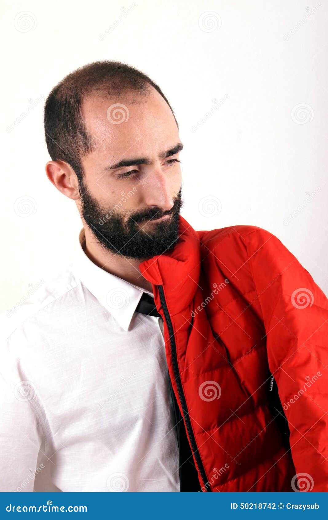 Man with red jacket stock photo. Image of isolated, style - 50218742